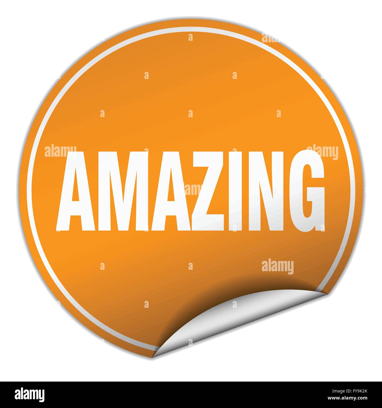 amazing round orange sticker isolated on white Stock Vector Image & Art ...