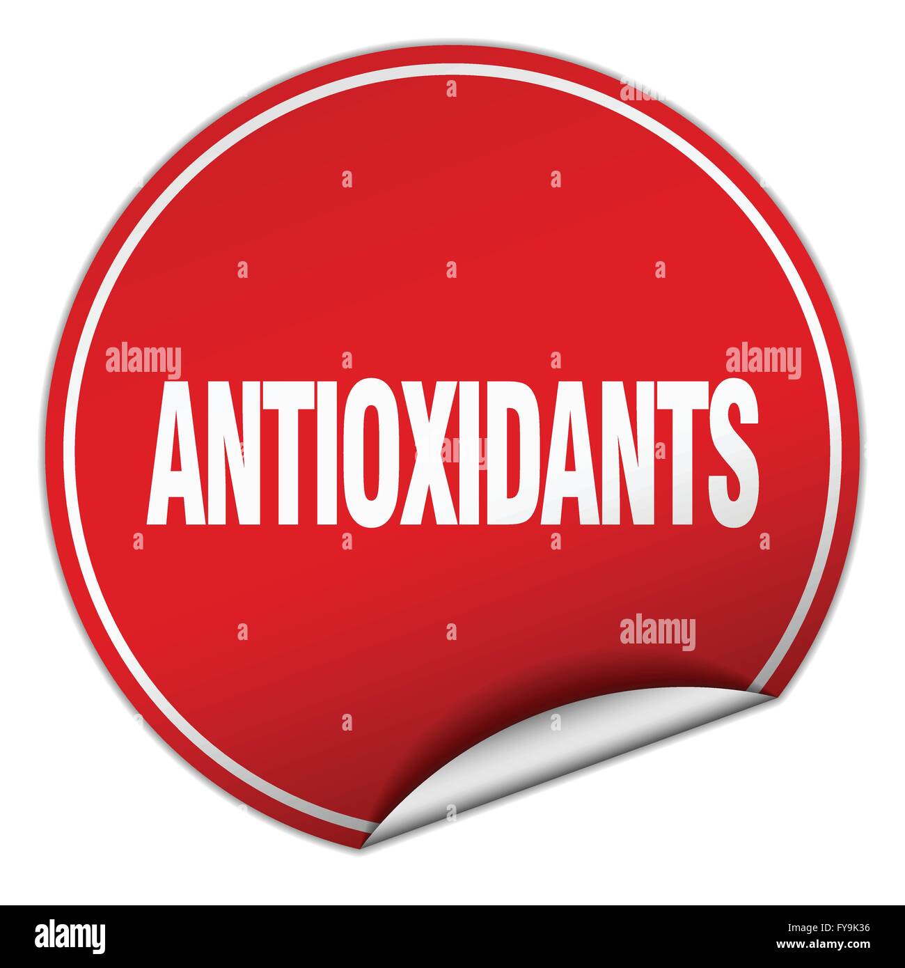 antioxidants round red sticker isolated on white Stock Vector Image ...