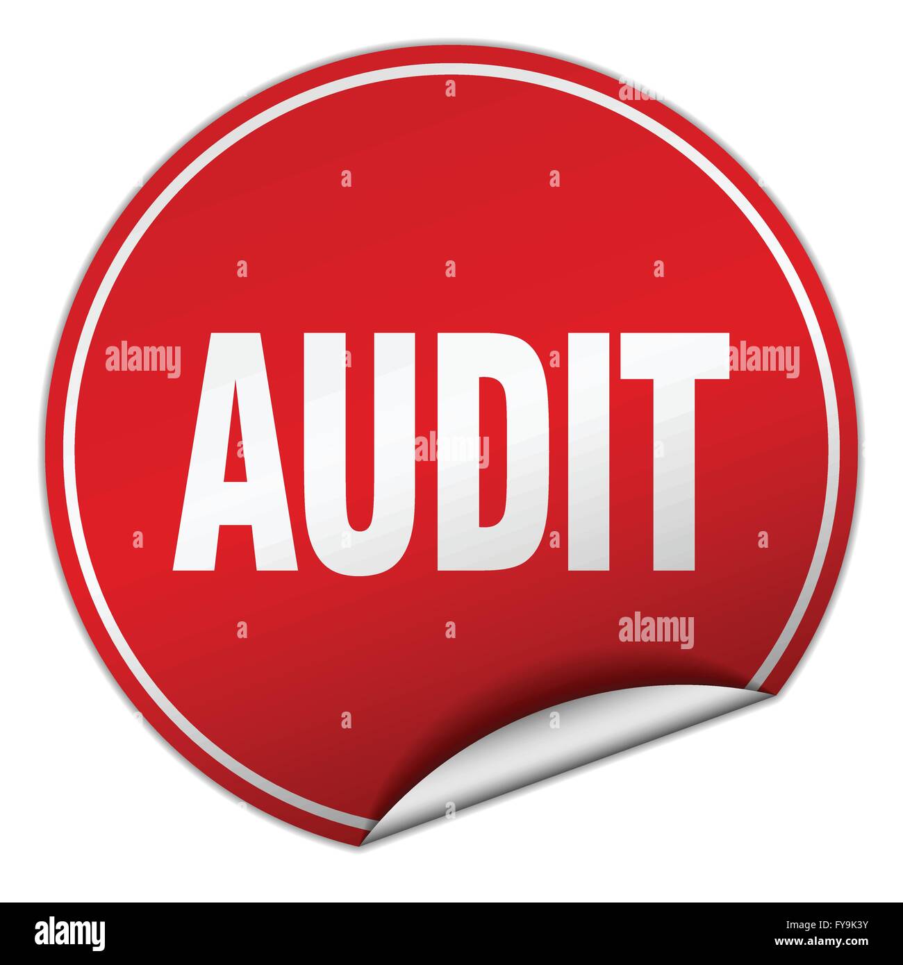 audit round red sticker isolated on white Stock Vector Image & Art - Alamy