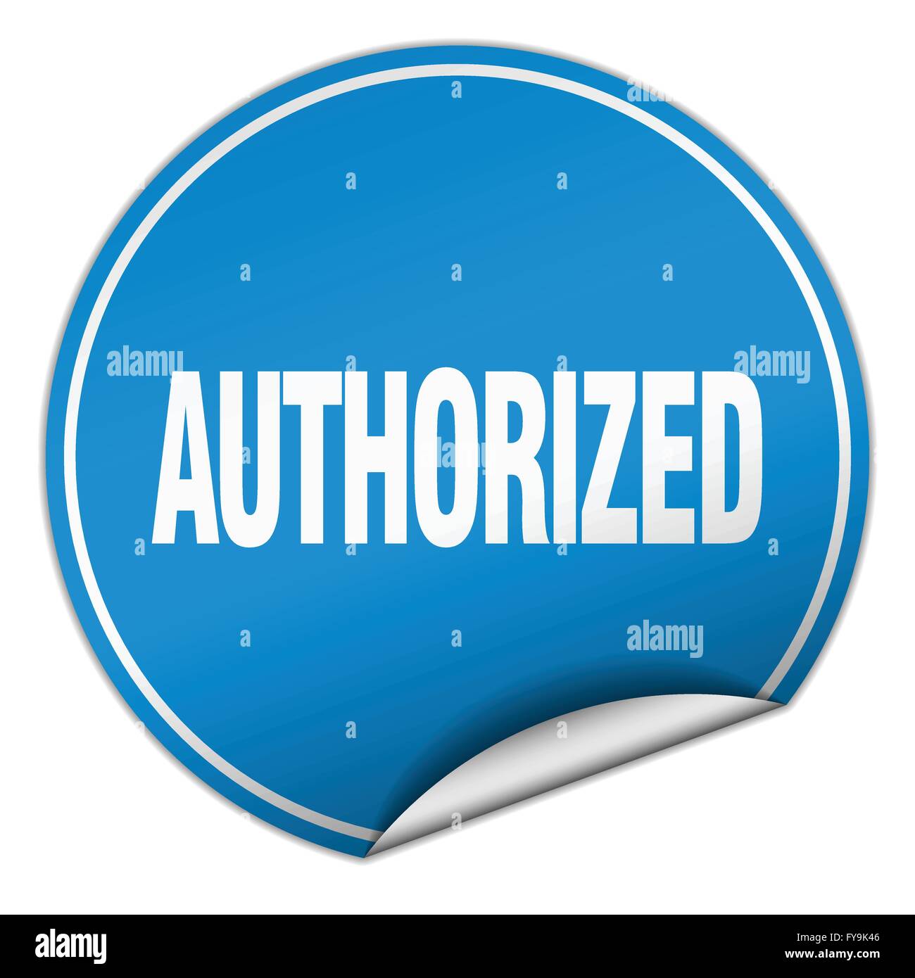 authorized round blue sticker isolated on white Stock Vector Image ...