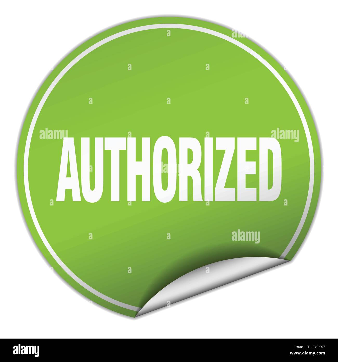 authorized round green sticker isolated on white Stock Vector Image ...