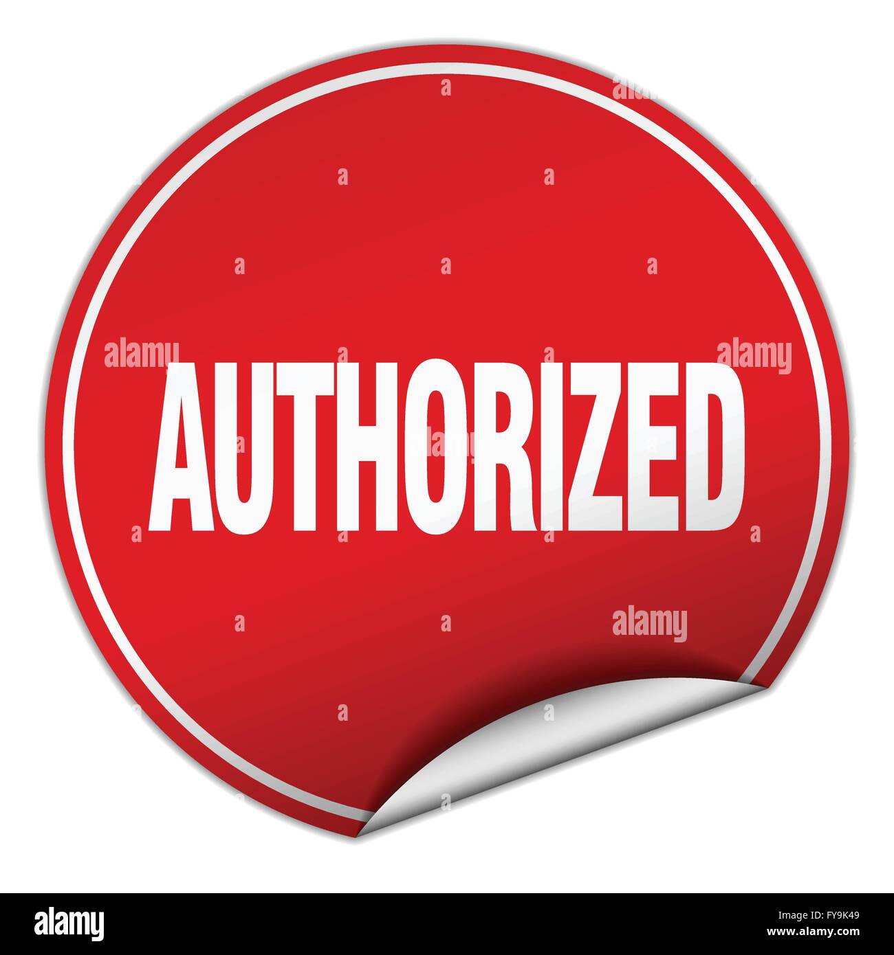 authorized round red sticker isolated on white Stock Vector Image & Art ...