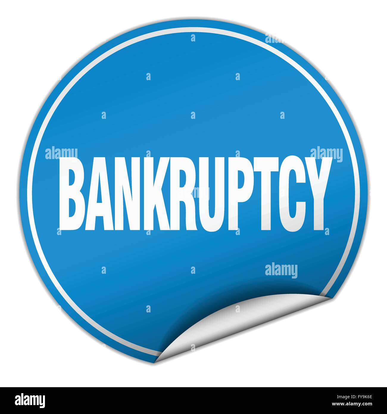 bankruptcy round blue sticker isolated on white Stock Vector Image ...