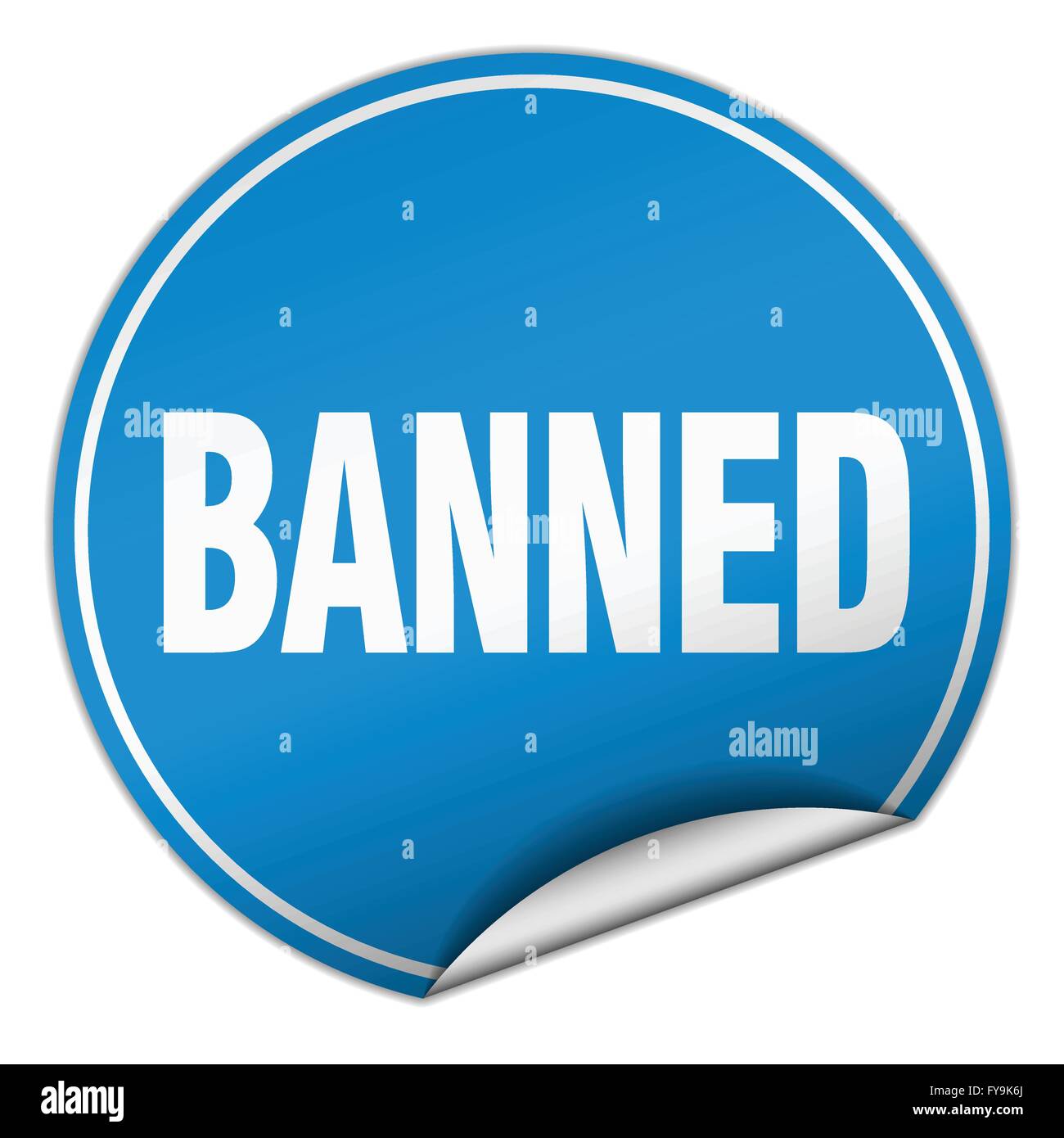 banned round blue sticker isolated on white Stock Vector Image & Art - Alamy