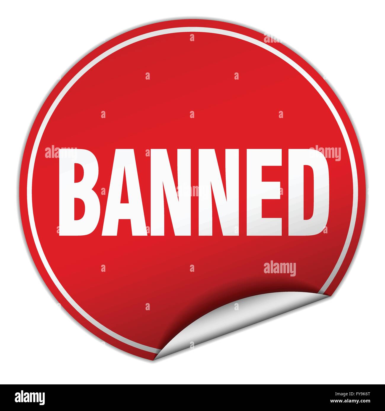 banned round red sticker isolated on white Stock Vector Image & Art - Alamy
