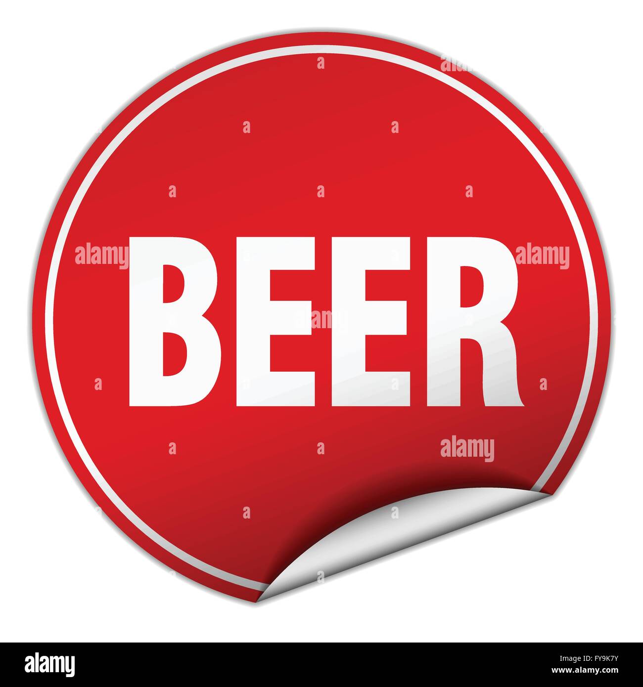 beer round red sticker isolated on white Stock Vector Image & Art - Alamy
