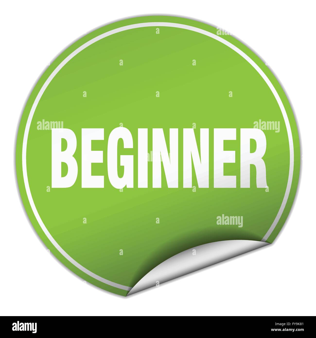 beginner round green sticker isolated on white Stock Vector Image & Art ...
