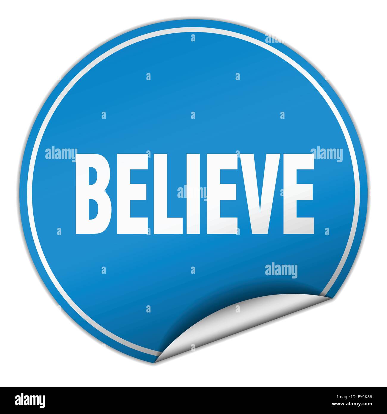 believe round blue sticker isolated on white Stock Vector Image & Art ...
