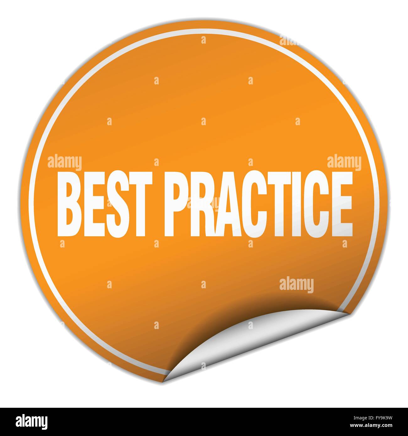 best practice round orange sticker isolated on white Stock Vector Image ...