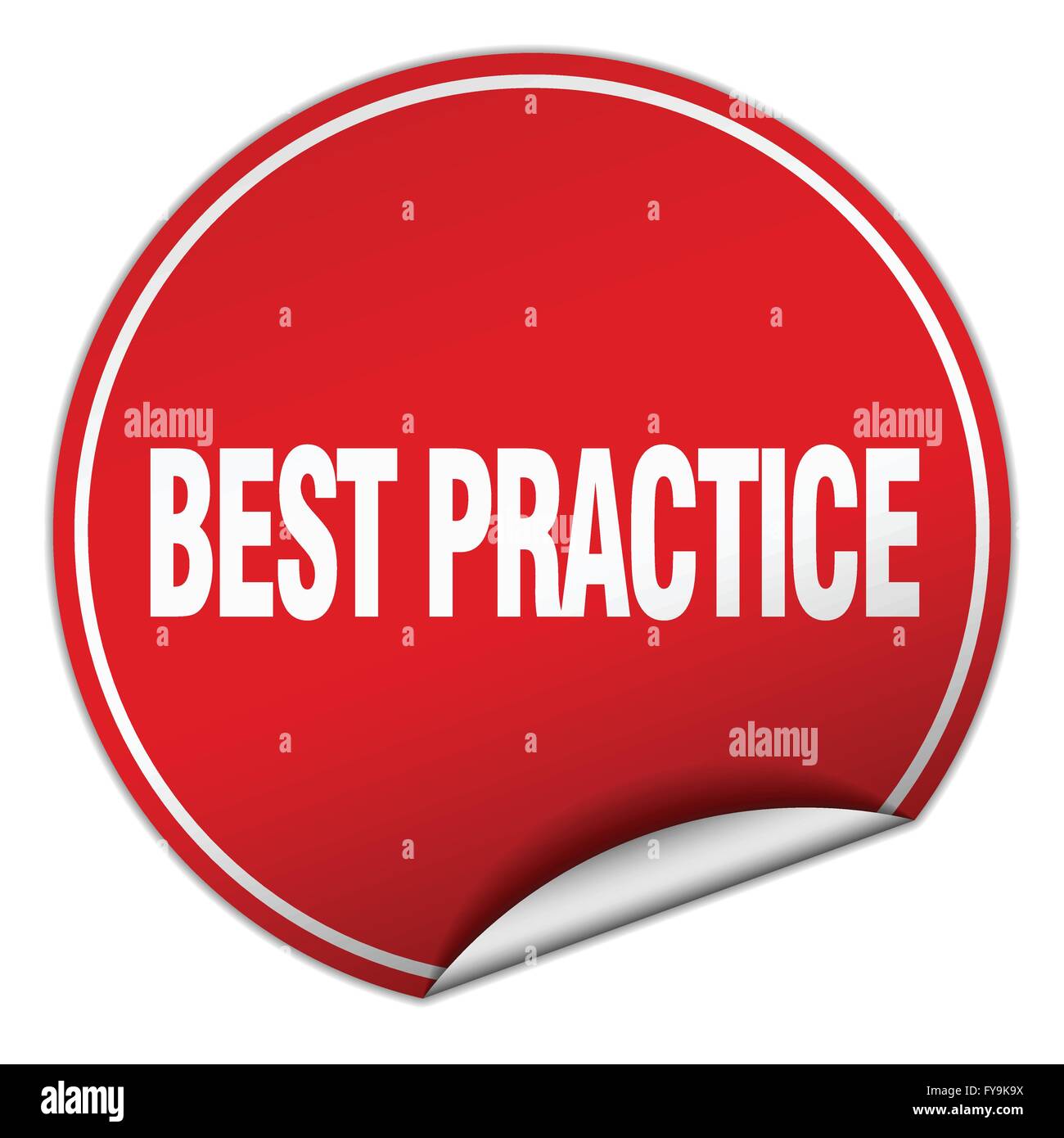 best practice round red sticker isolated on white Stock Vector Image ...