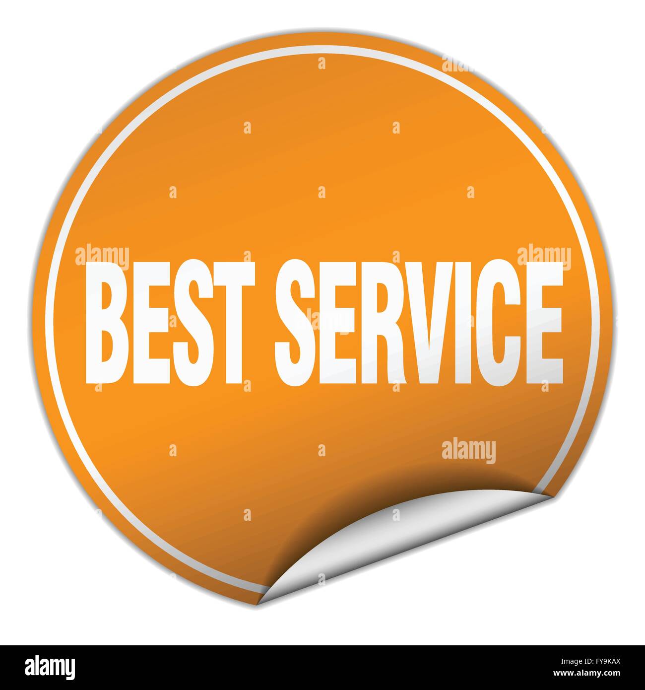 best service round orange sticker isolated on white Stock Vector Image ...