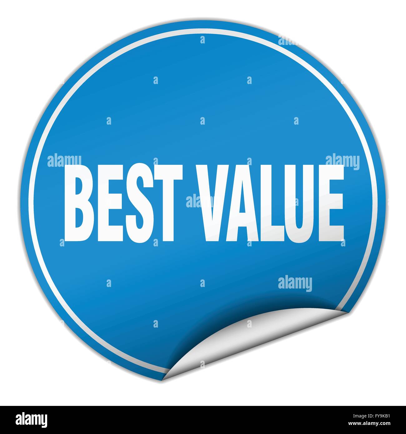 best value round blue sticker isolated on white Stock Vector Image ...