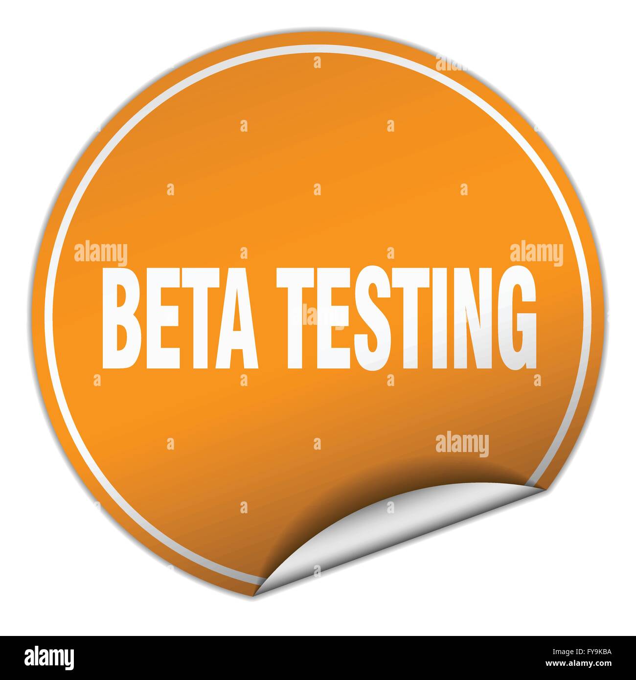 beta testing round orange sticker isolated on white Stock Vector Image ...