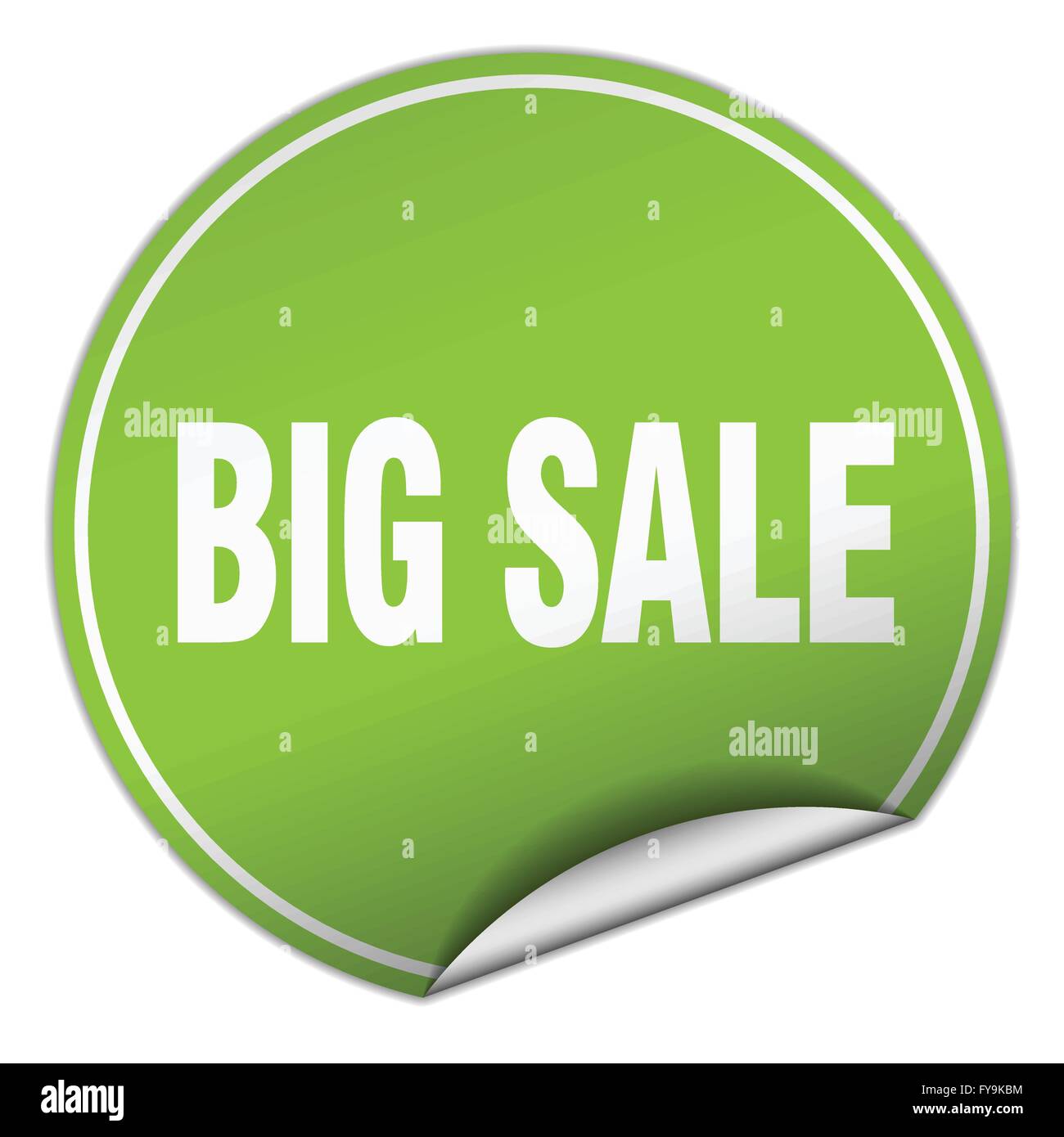 big sale round green sticker isolated on white Stock Vector Image & Art ...
