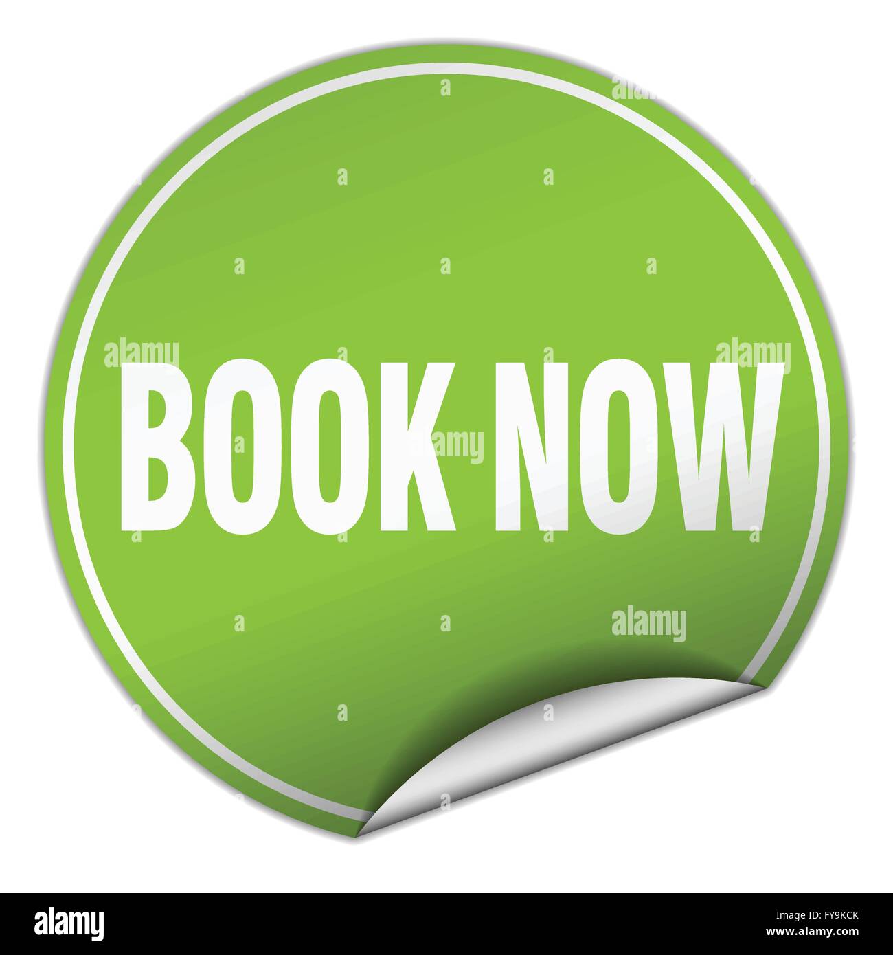 book now round green sticker isolated on white Stock Vector Image & Art ...