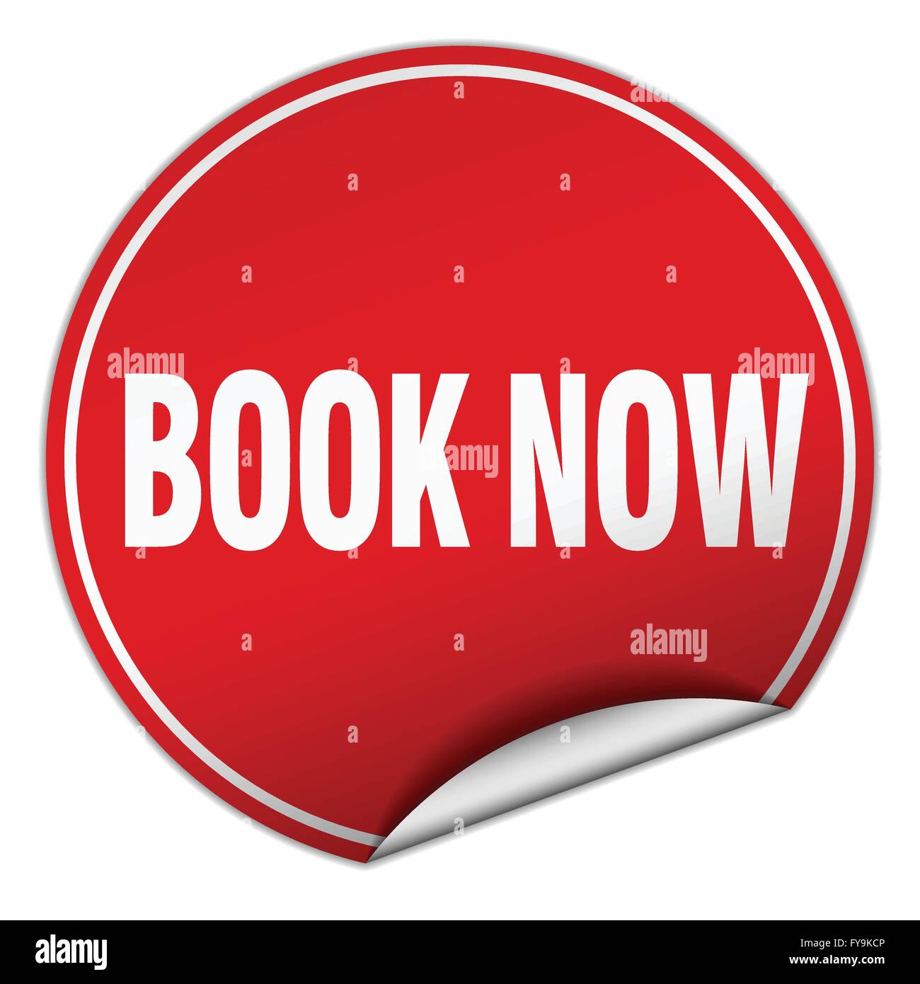 book now round red sticker isolated on white Stock Vector Image & Art ...