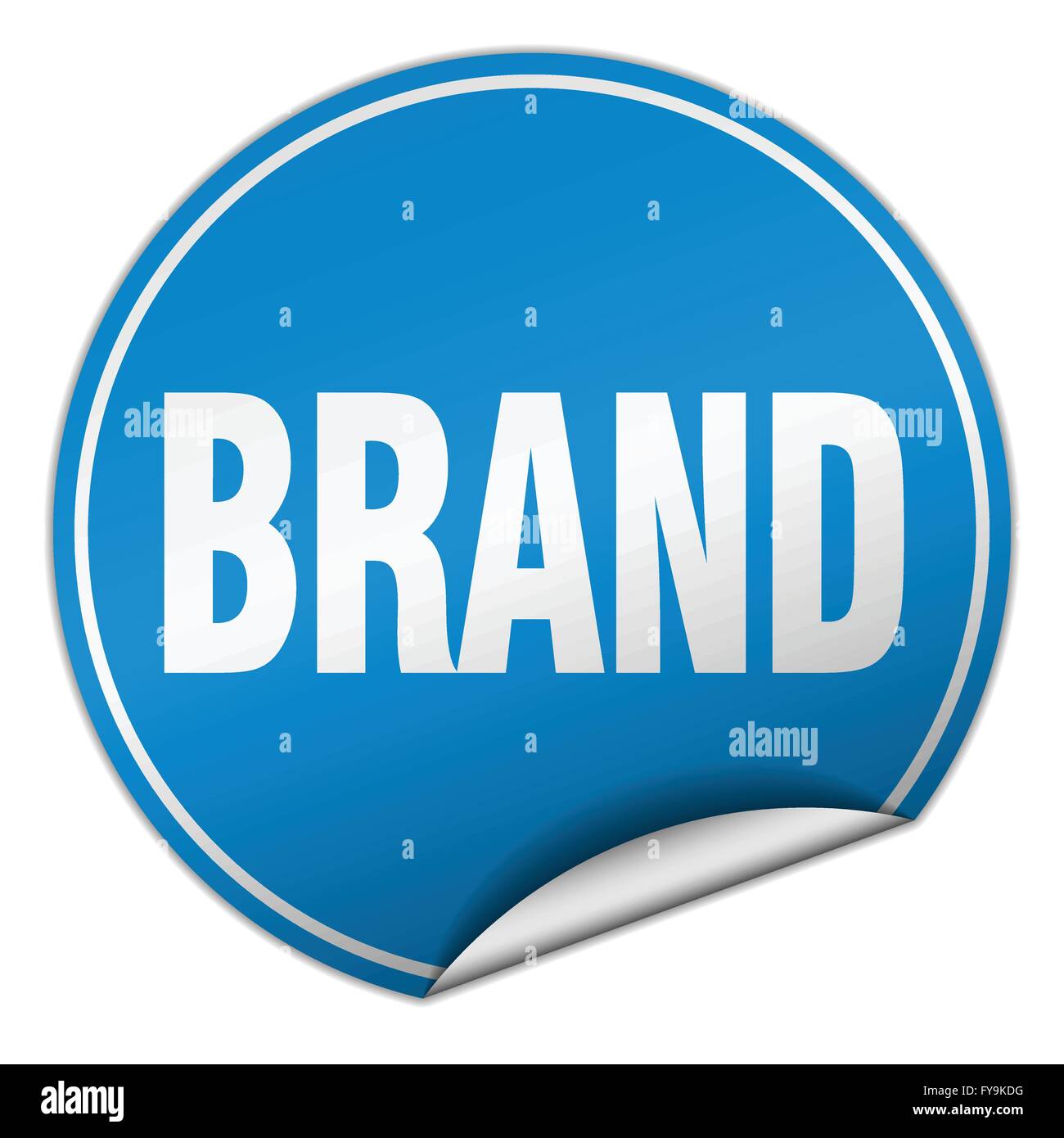 brand round blue sticker isolated on white Stock Vector Image & Art - Alamy