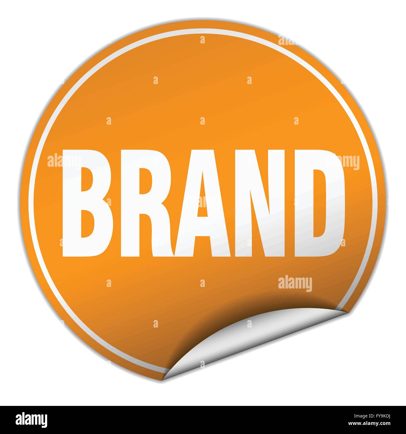 brand round orange sticker isolated on white Stock Vector Image & Art ...
