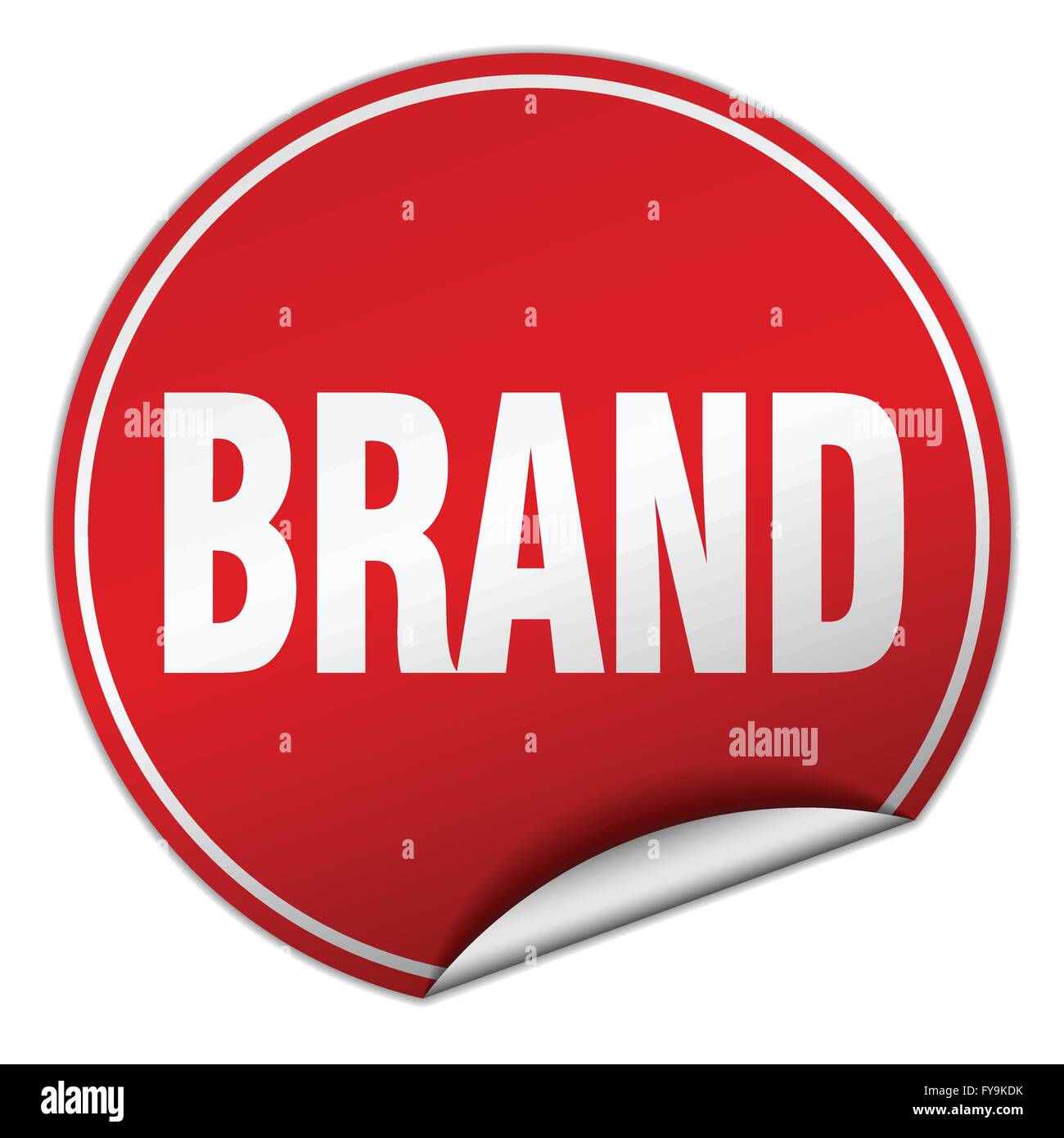 brand round red sticker isolated on white Stock Vector Image & Art - Alamy
