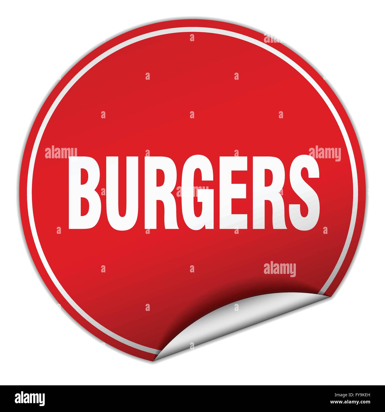 burgers round red sticker isolated on white Stock Vector Image & Art ...