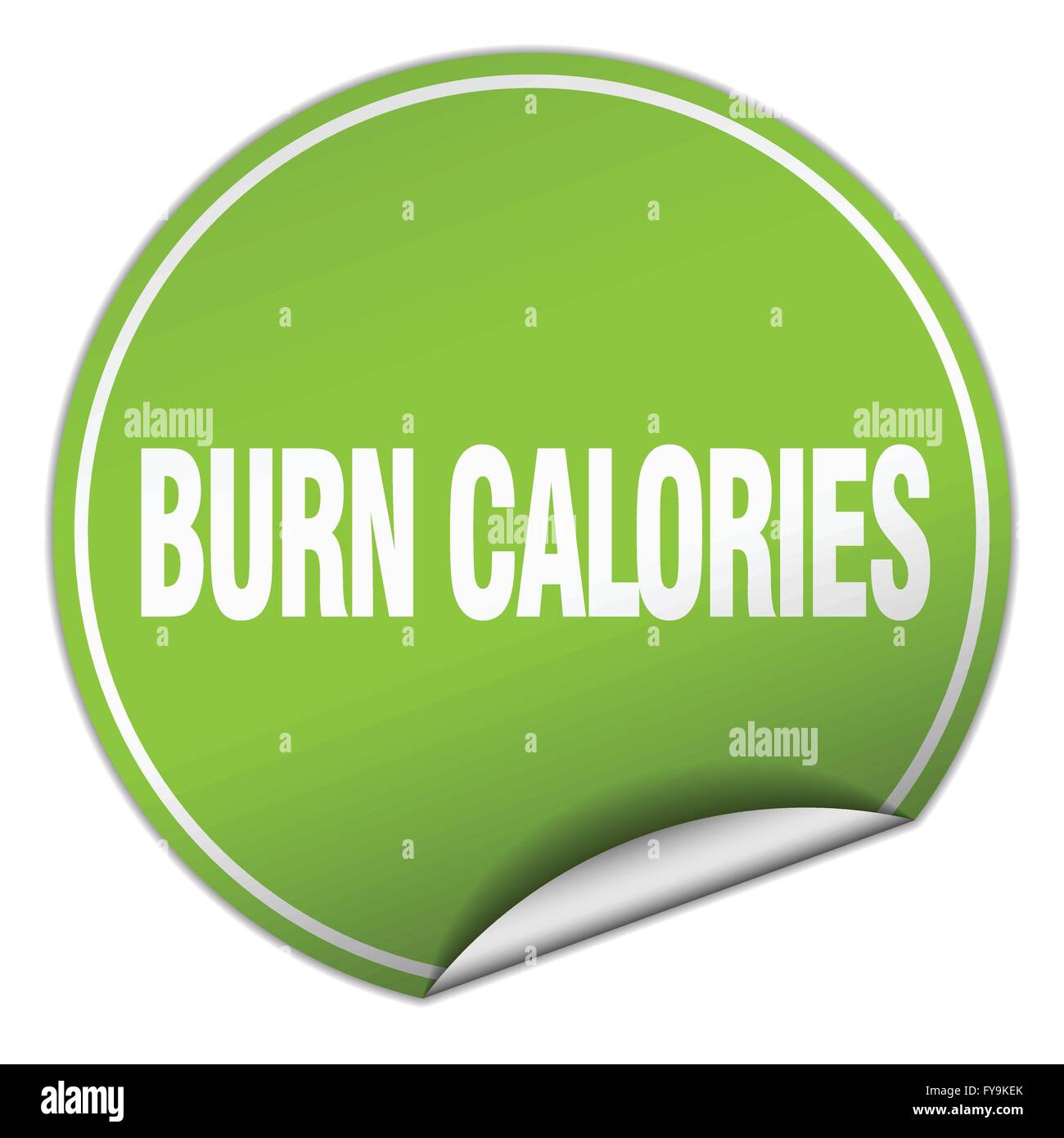 burn calories round green sticker isolated on white Stock Vector Image ...