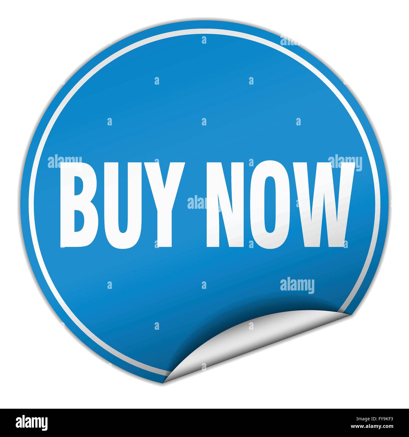 buy now round blue sticker isolated on white Stock Vector Image & Art ...