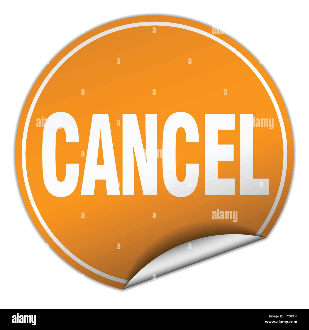 cancel round orange sticker isolated on white Stock Vector Image & Art ...