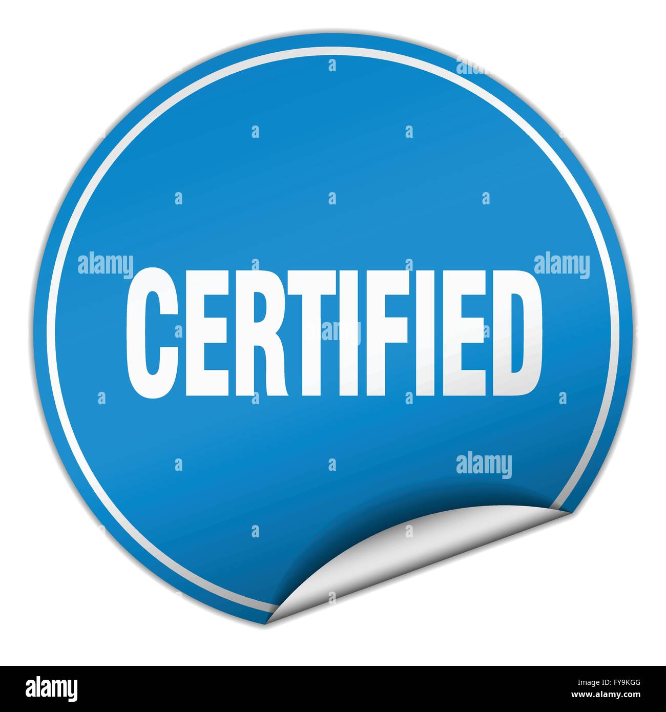 certified round blue sticker isolated on white Stock Vector Image & Art ...