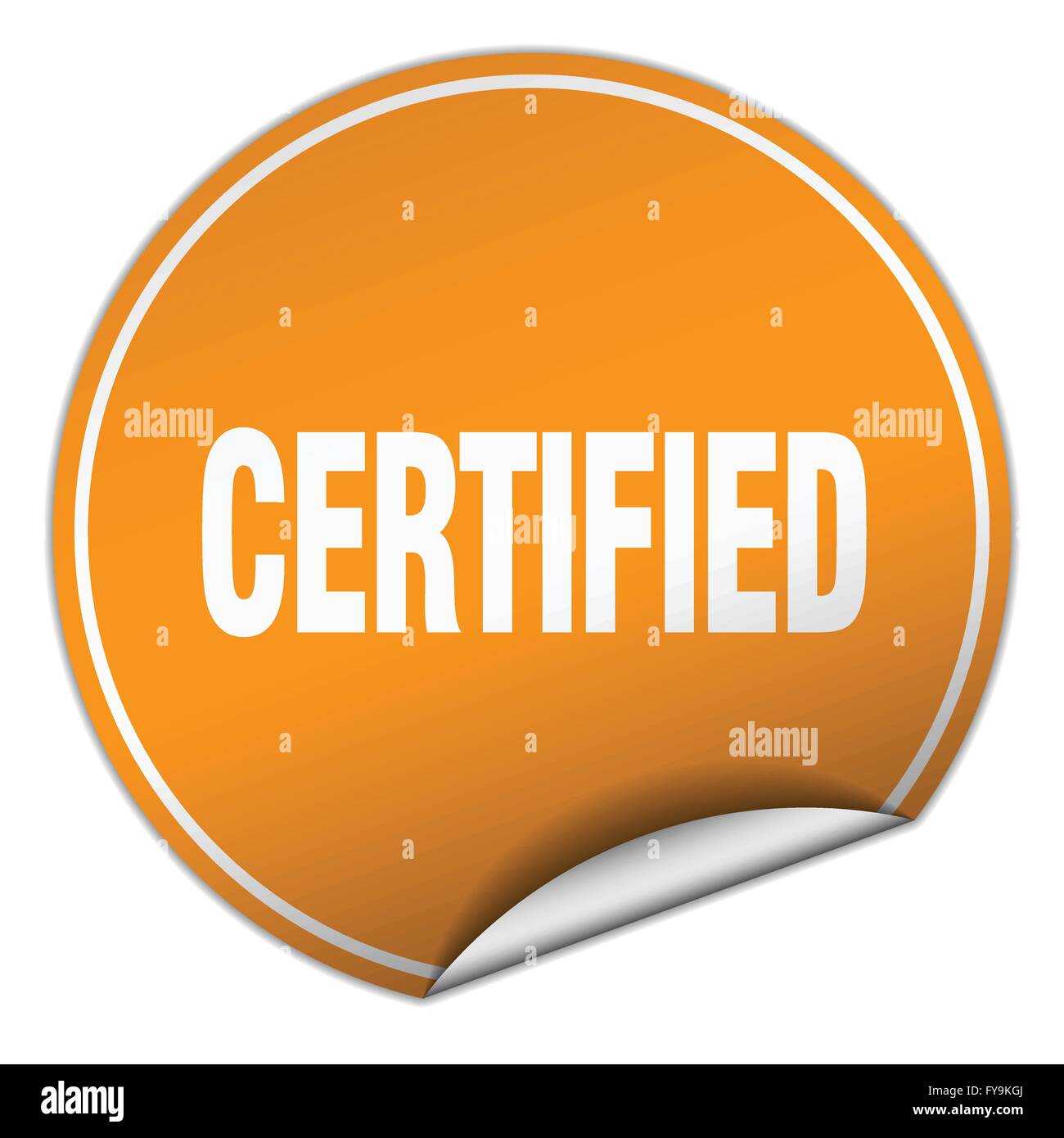 certified round orange sticker isolated on white Stock Vector Image ...