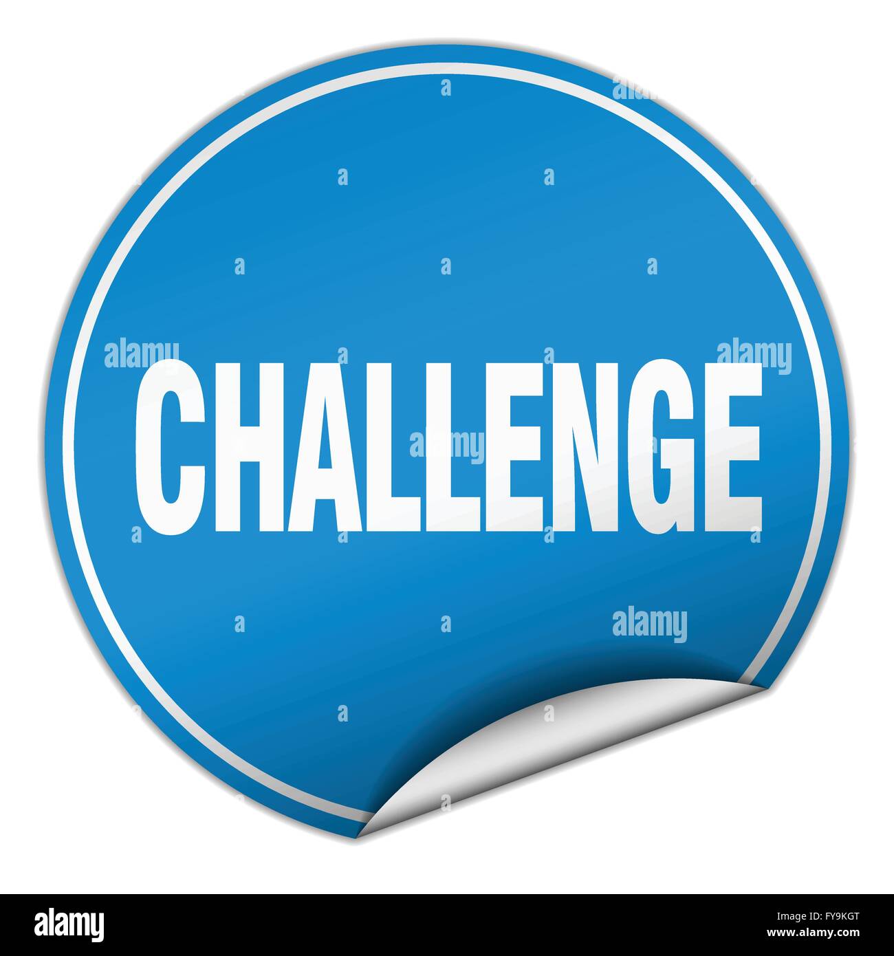 challenge round blue sticker isolated on white Stock Vector Image & Art ...