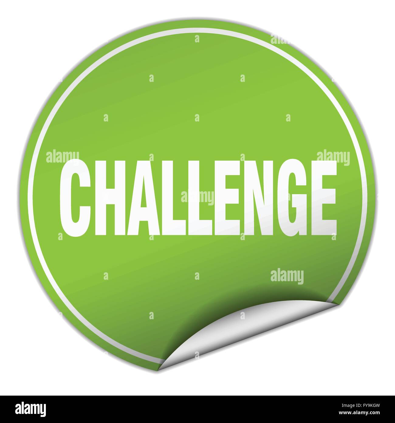 challenge round green sticker isolated on white Stock Vector Image ...