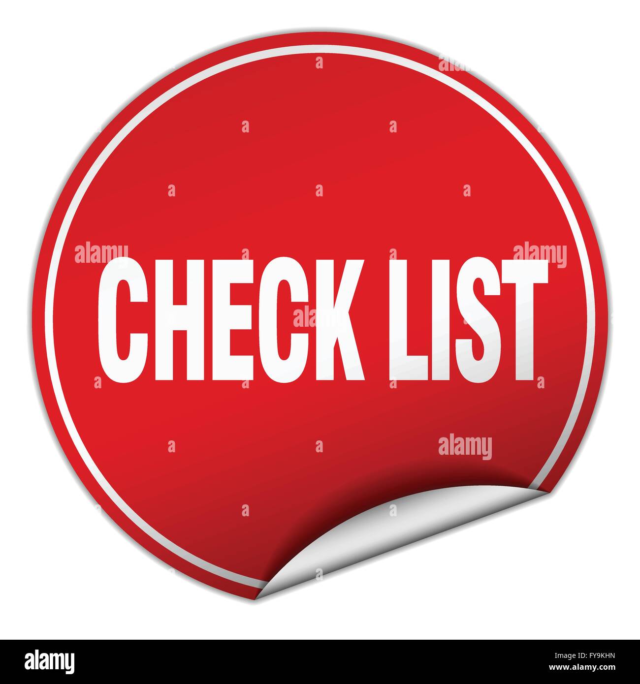 check list round red sticker isolated on white Stock Vector Image & Art ...