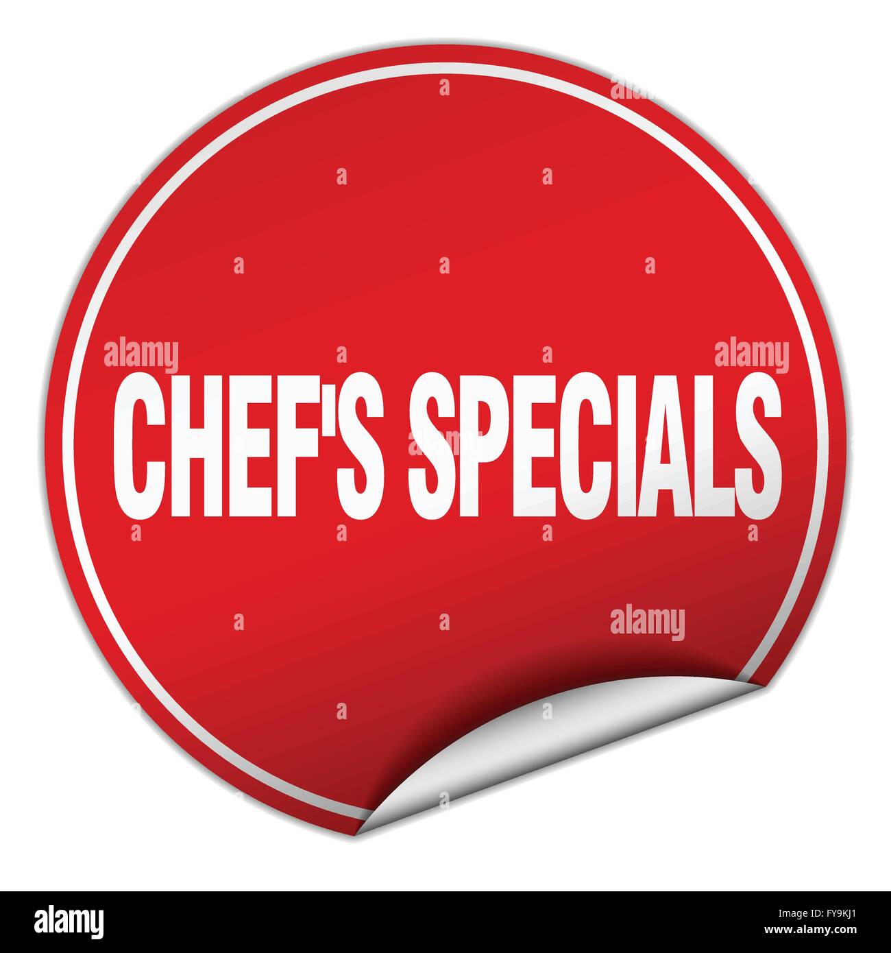 chef's specials round red sticker isolated on white Stock Vector Image ...