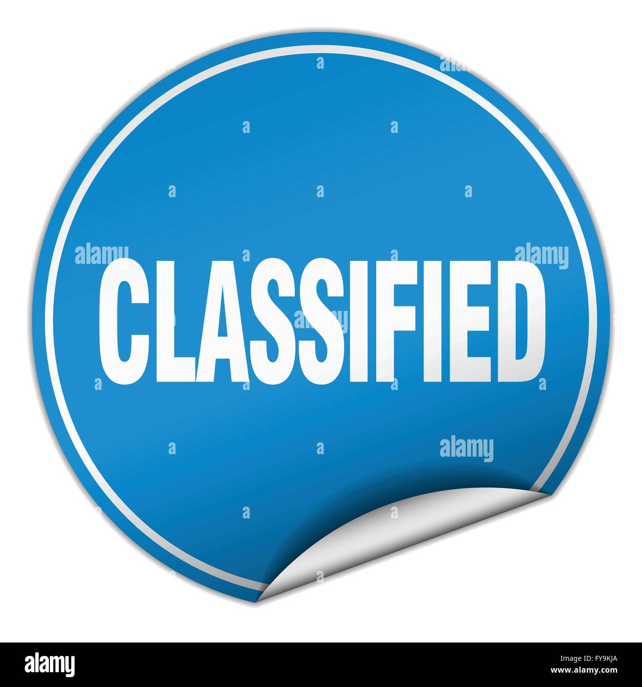 classified round blue sticker isolated on white Stock Vector Image ...