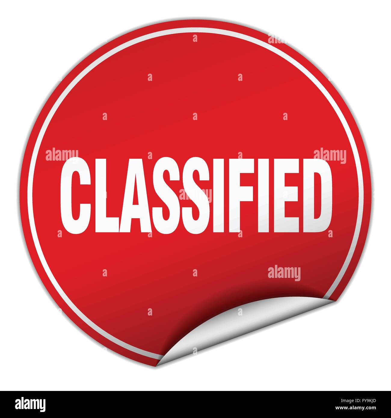 classified round red sticker isolated on white Stock Vector Image & Art ...