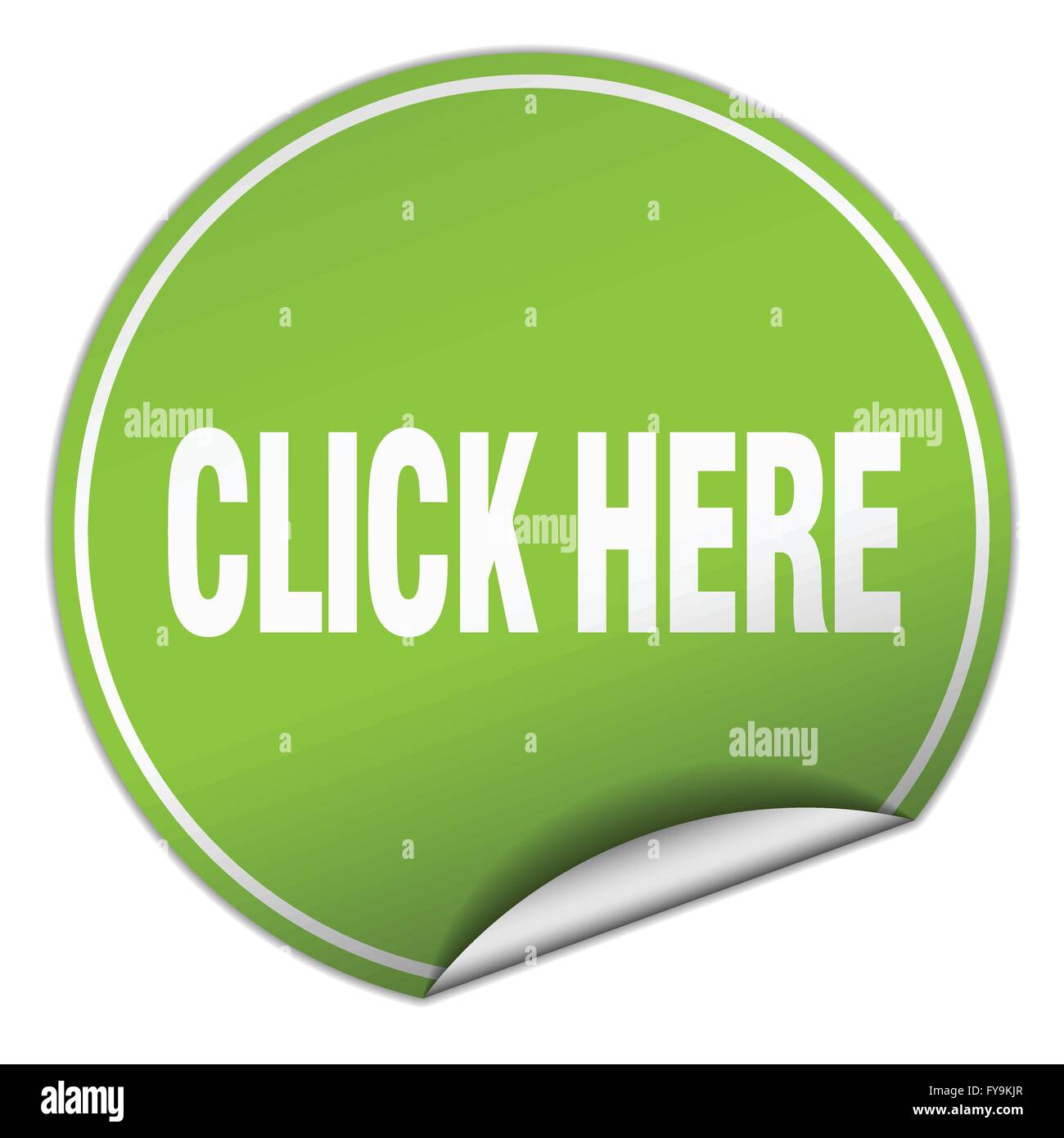 click here round green sticker isolated on white Stock Vector Image ...