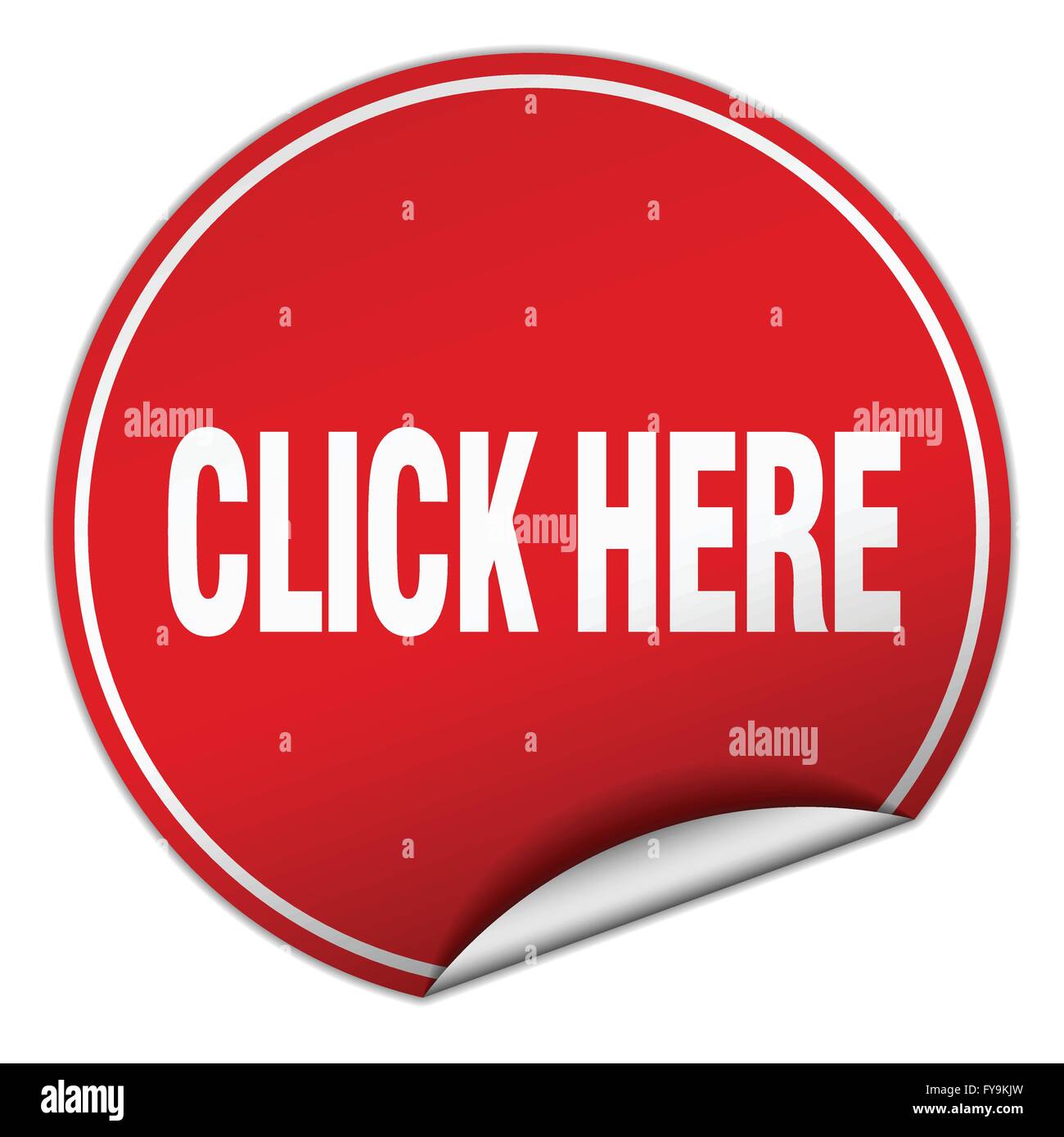 click here round red sticker isolated on white Stock Vector Image & Art ...