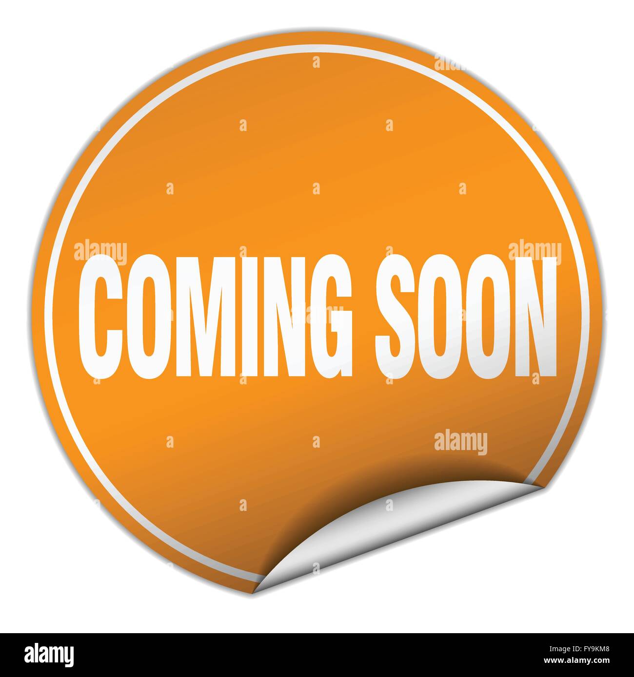 coming soon round orange sticker isolated on white Stock Vector Image ...