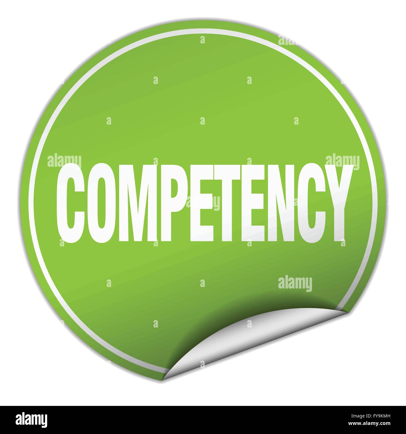competency round green sticker isolated on white Stock Vector Image ...