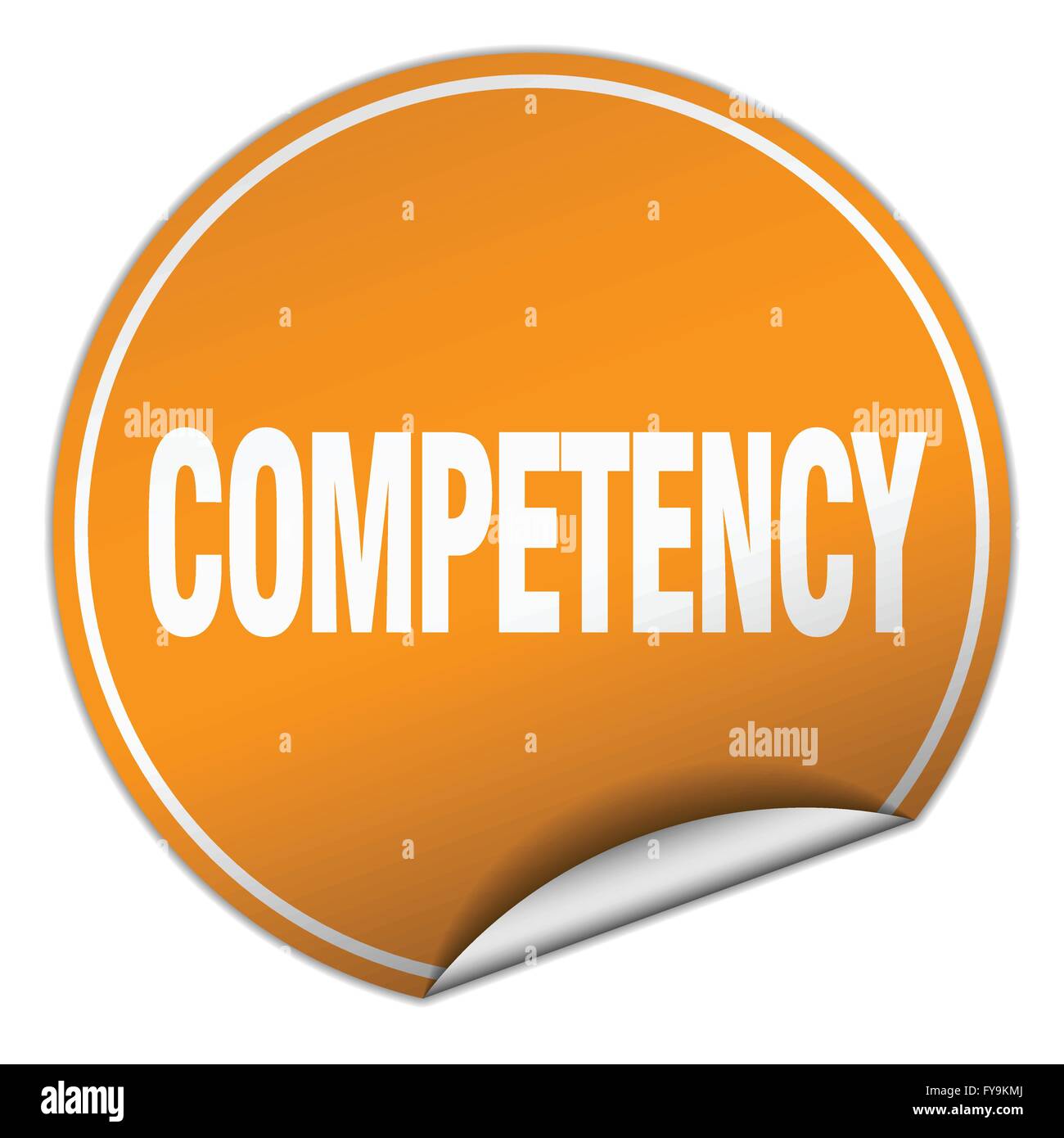 competency round orange sticker isolated on white Stock Vector Image ...