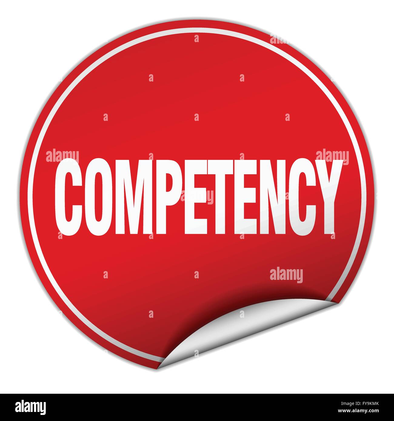 competency round red sticker isolated on white Stock Vector Image & Art ...