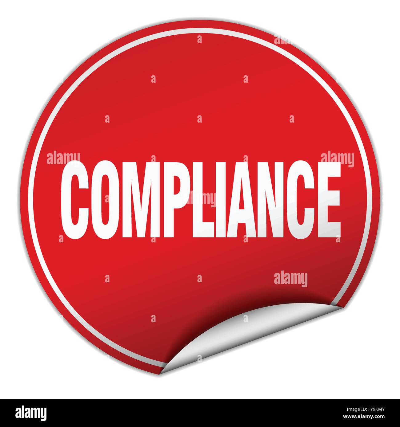 compliance round red sticker isolated on white Stock Vector Image & Art ...