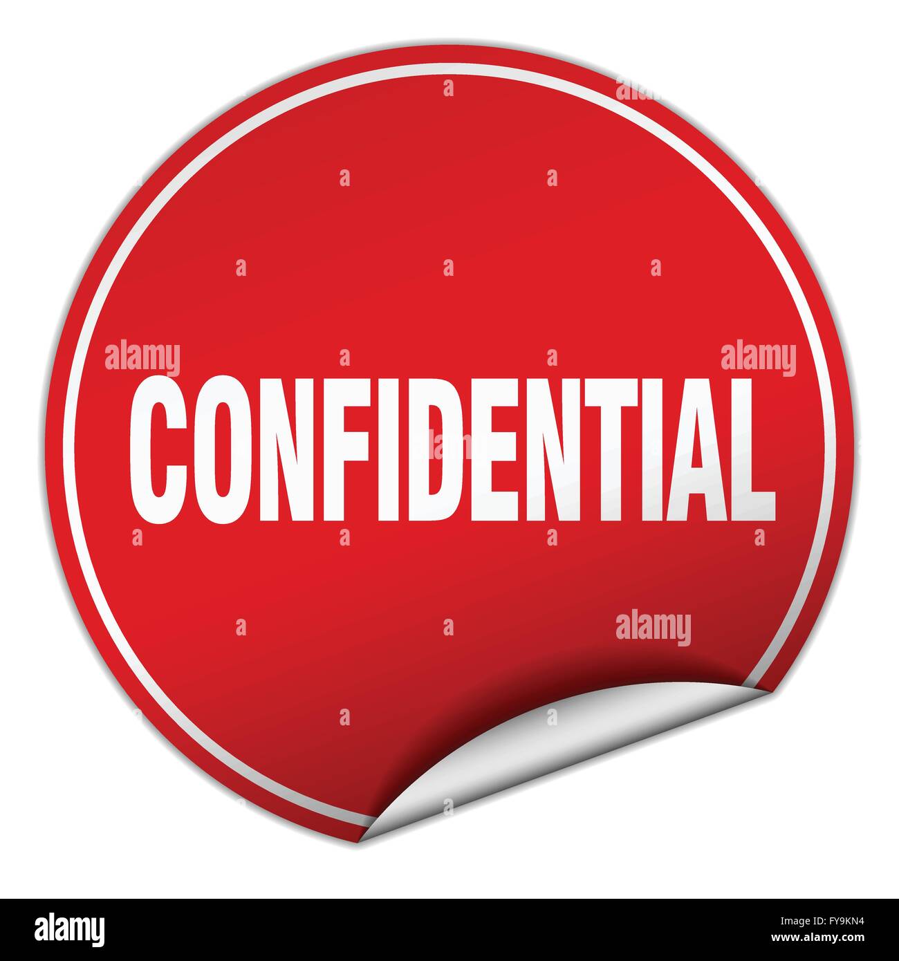 confidential round red sticker isolated on white Stock Vector Image ...