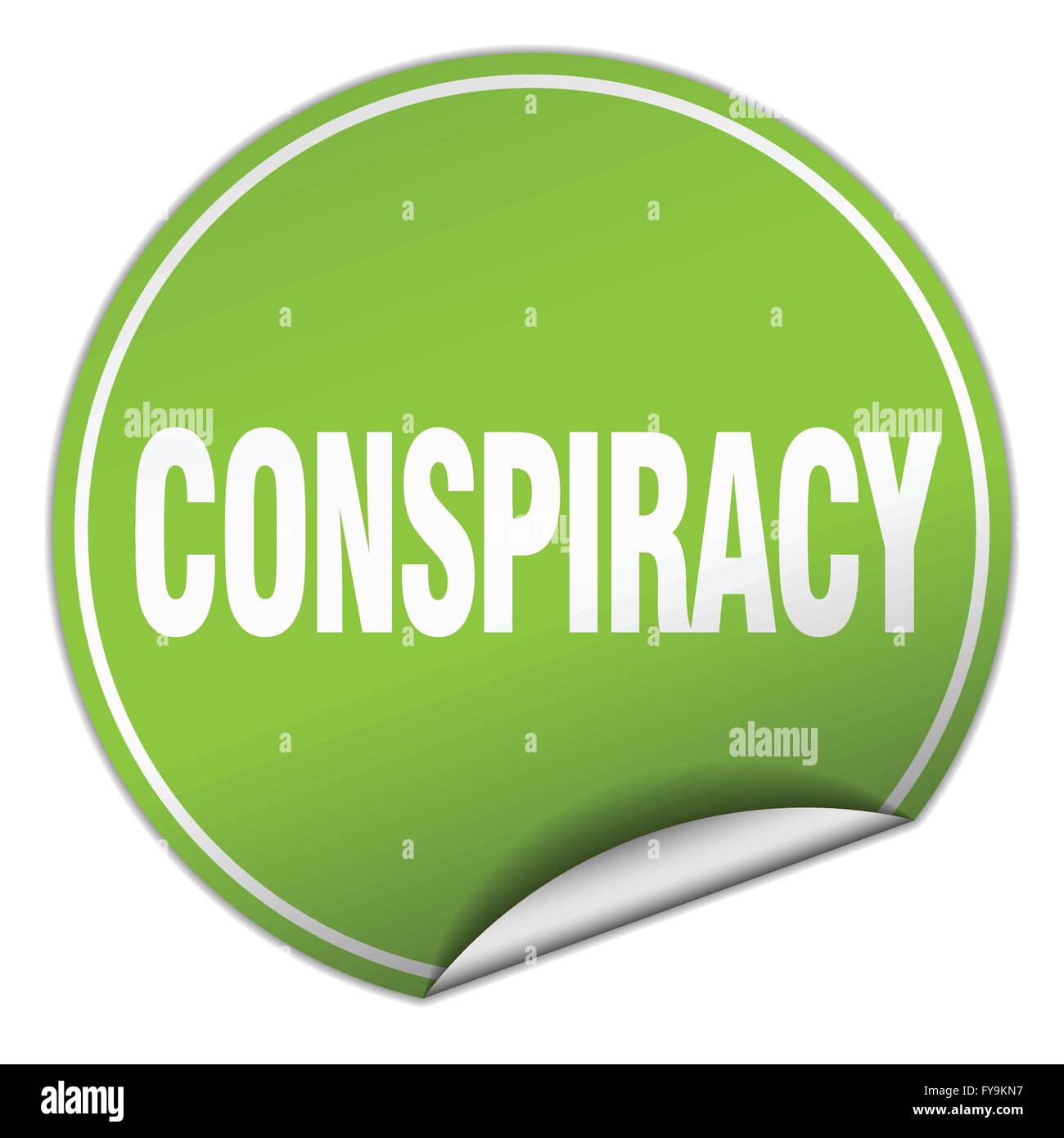 conspiracy round green sticker isolated on white Stock Vector Image ...