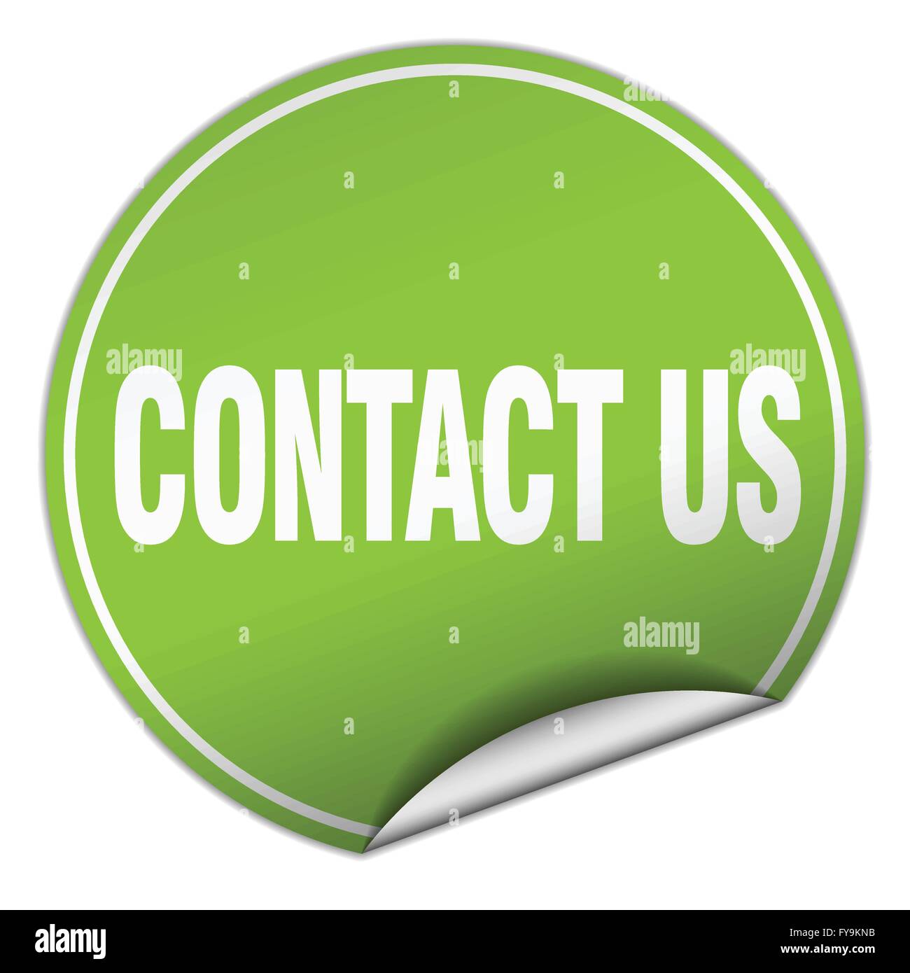 contact us round green sticker isolated on white Stock Vector Image ...