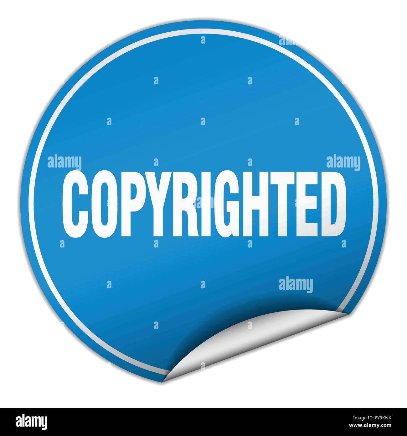 copyrighted round blue sticker isolated on white Stock Vector Image ...