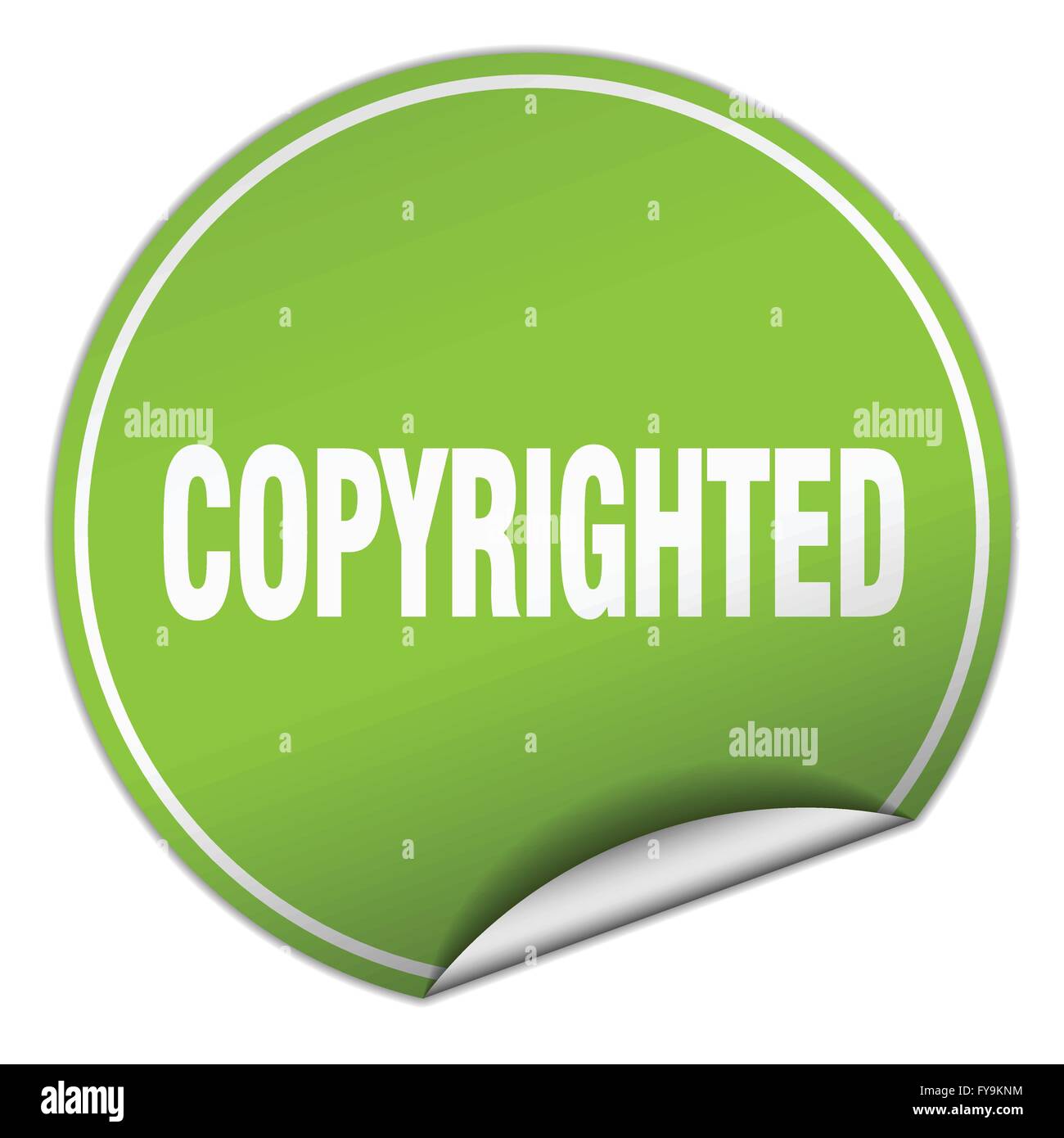 copyrighted round green sticker isolated on white Stock Vector Image ...