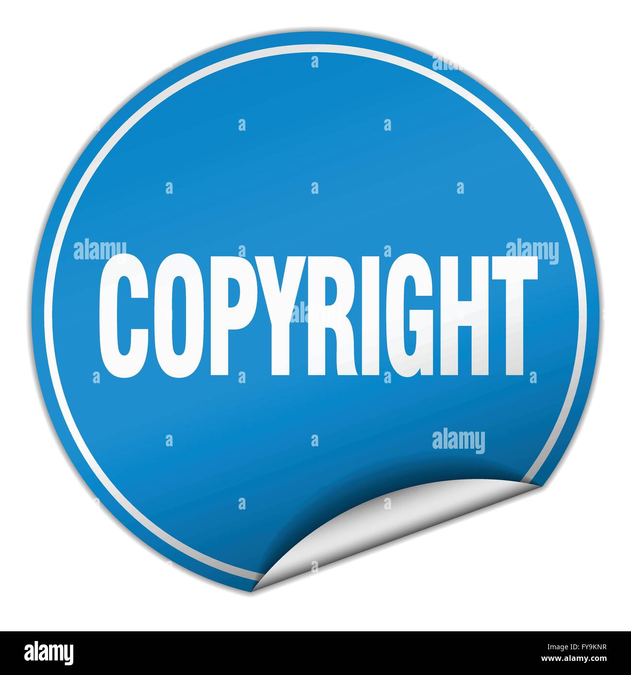 copyright round blue sticker isolated on white Stock Vector Image & Art ...