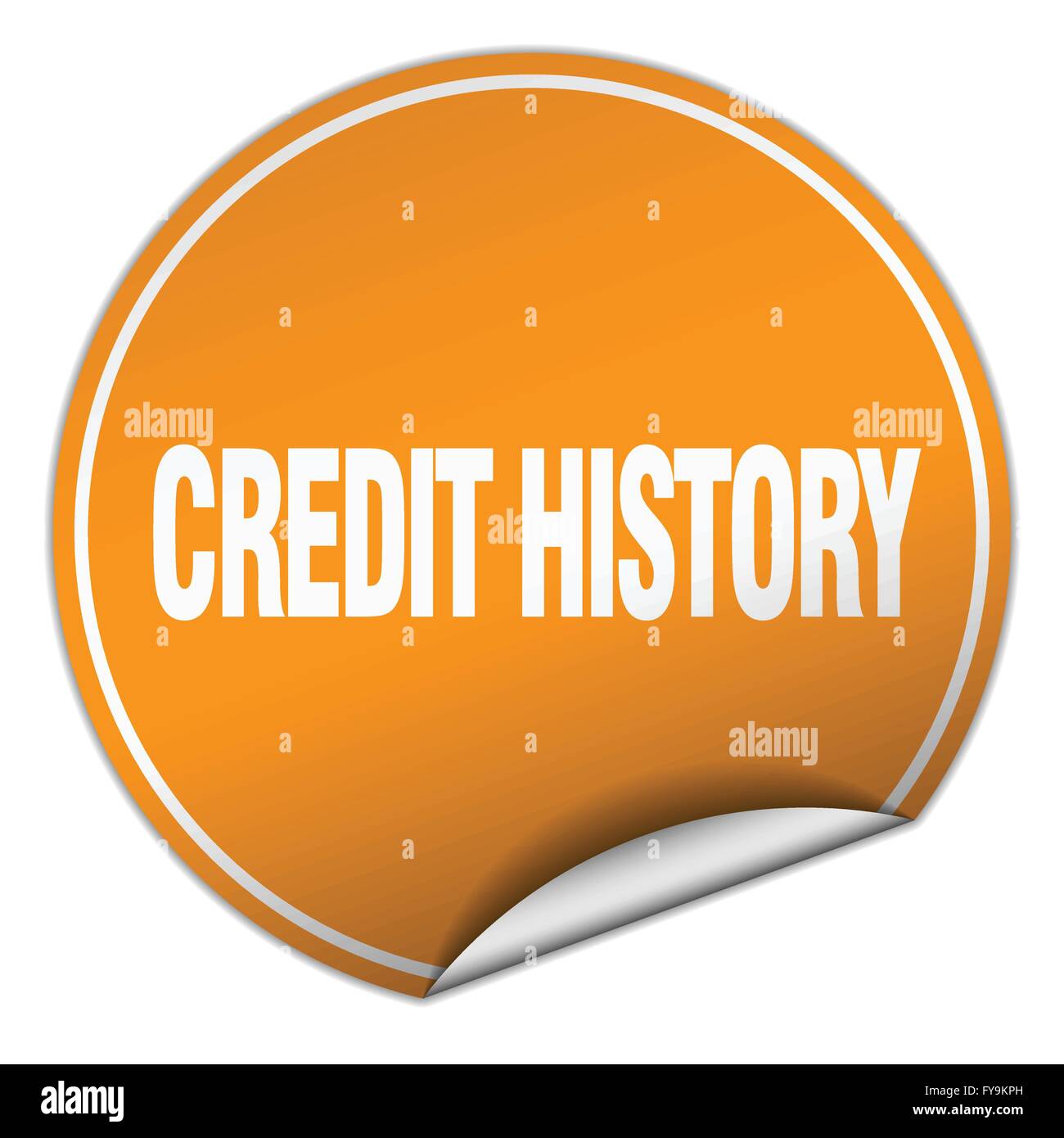 credit history round orange sticker isolated on white Stock Vector ...