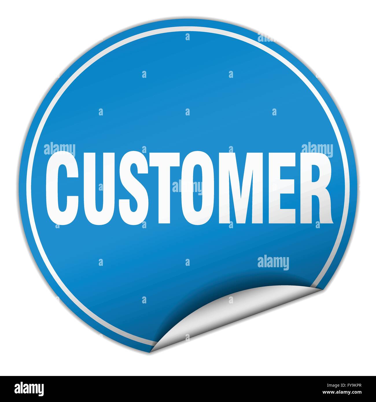customer round blue sticker isolated on white Stock Vector Image & Art ...